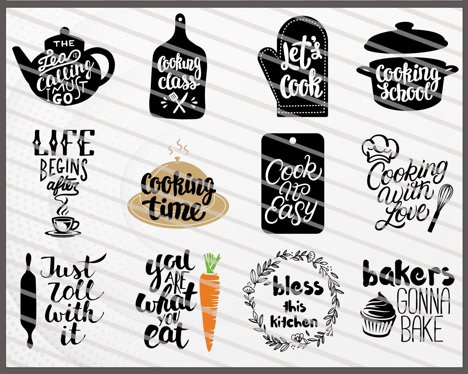 Kitchen Svg Bundle Kitchen Quote Cut File Svg Quotes Chef | Etsy