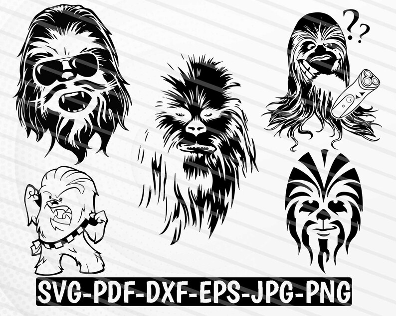 Chewbaca Svg Chewbacca Silhouette Chewbacca With Sunglasses - Etsy