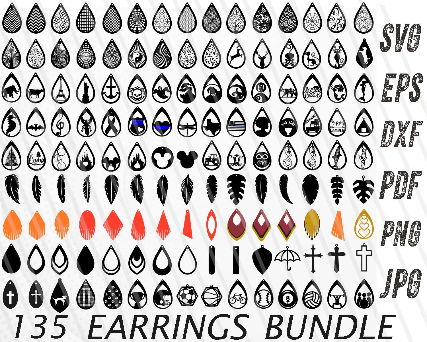 Earring SVG Bundle Instant Download Earrings Bundle Tear - Etsy Australia