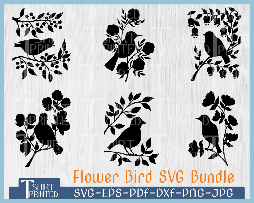 Floral Bird SVG, Bird T-shirt Svg, Birds and Flowers, Floral Svg ...