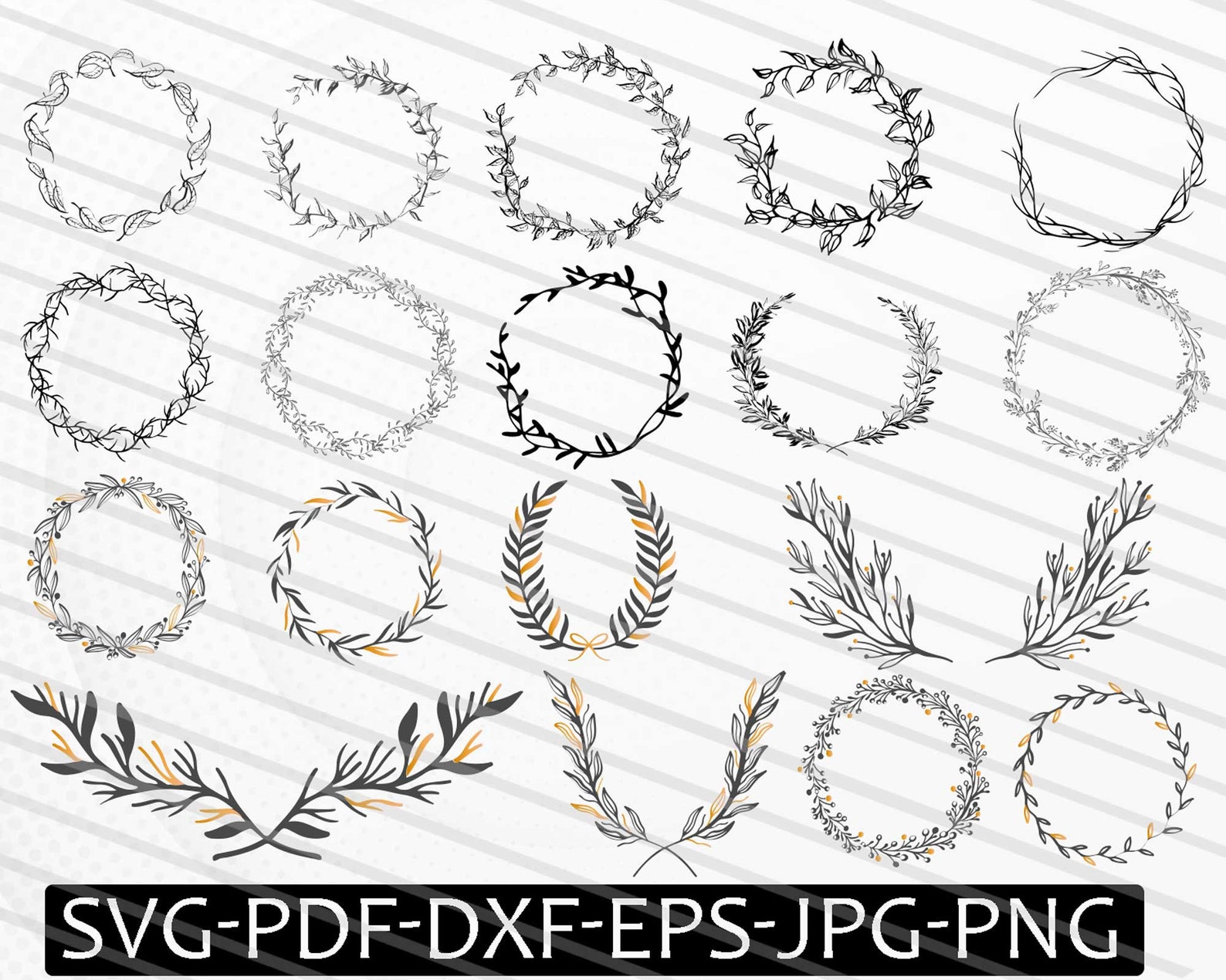 Laurel Wreath Svg Wreath Svg Laurel Wreath Svg Bundle | Etsy