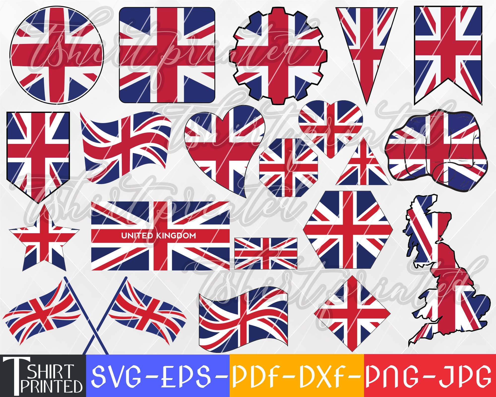Union Jack Svg United Kingdom Svg Uk Flag Bundle Queens - Etsy UK