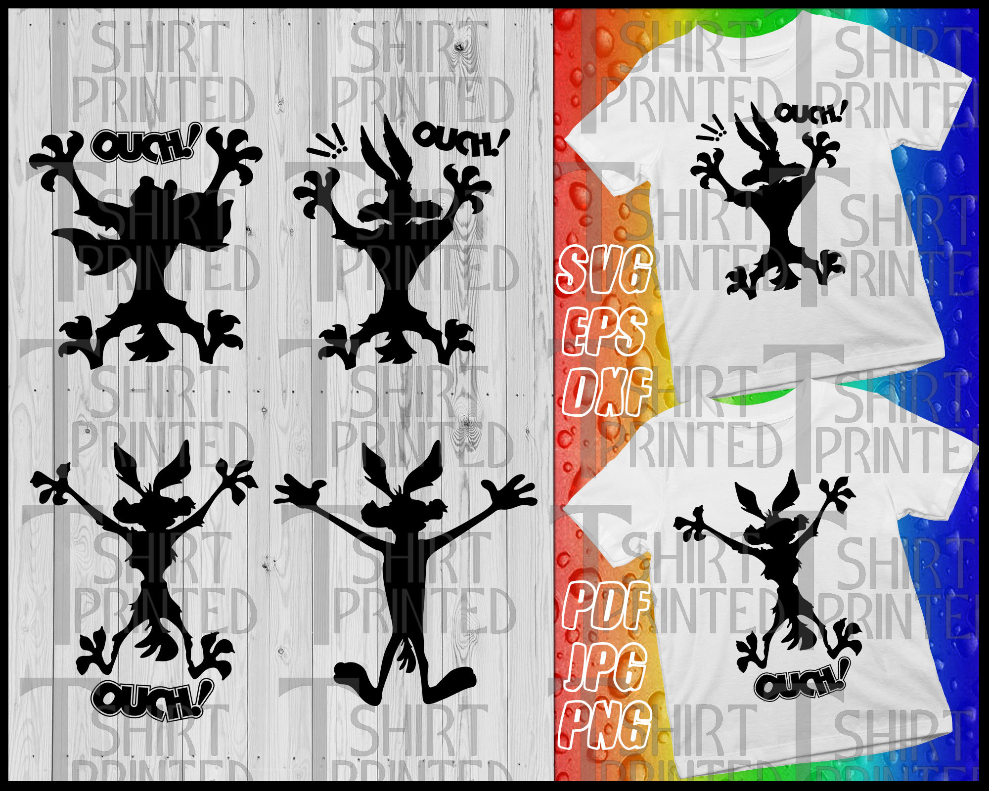 Coyote Splat Svg Coyote Splat Flat Svg Wile E Coyote Coyote - Etsy UK