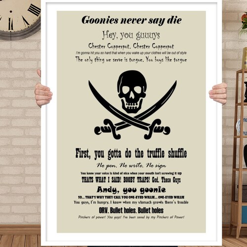 The Goonies Poster: Hey You Guys Sloth Quote Wall Art - Etsy