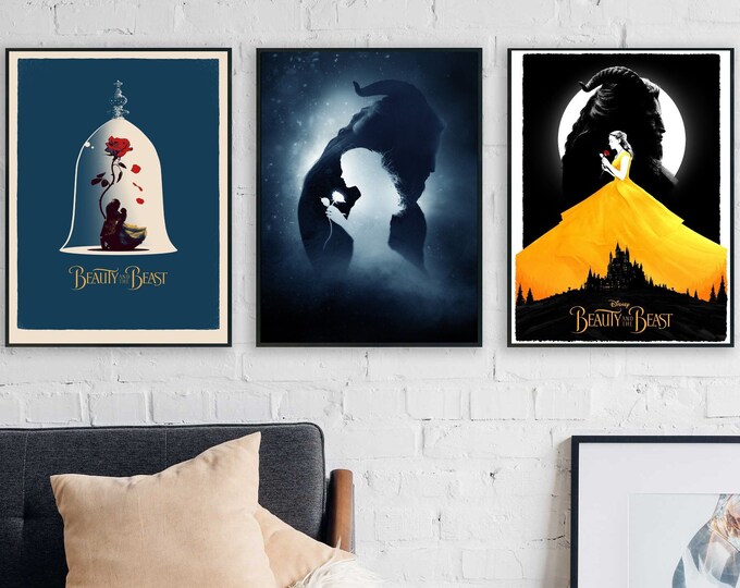 Beauty and the Beast Poster Set Movie Poster Art Home Decor - Etsy