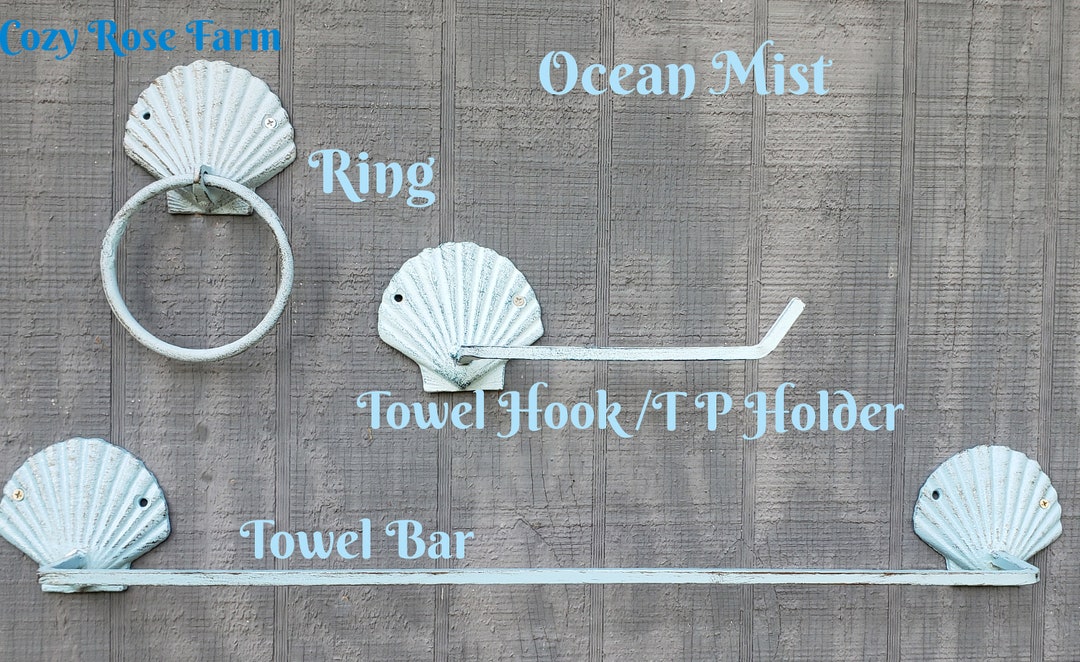 Sea Shell Towel Ring, Towel Hook, TP Holder and Towel Bar for Your ...