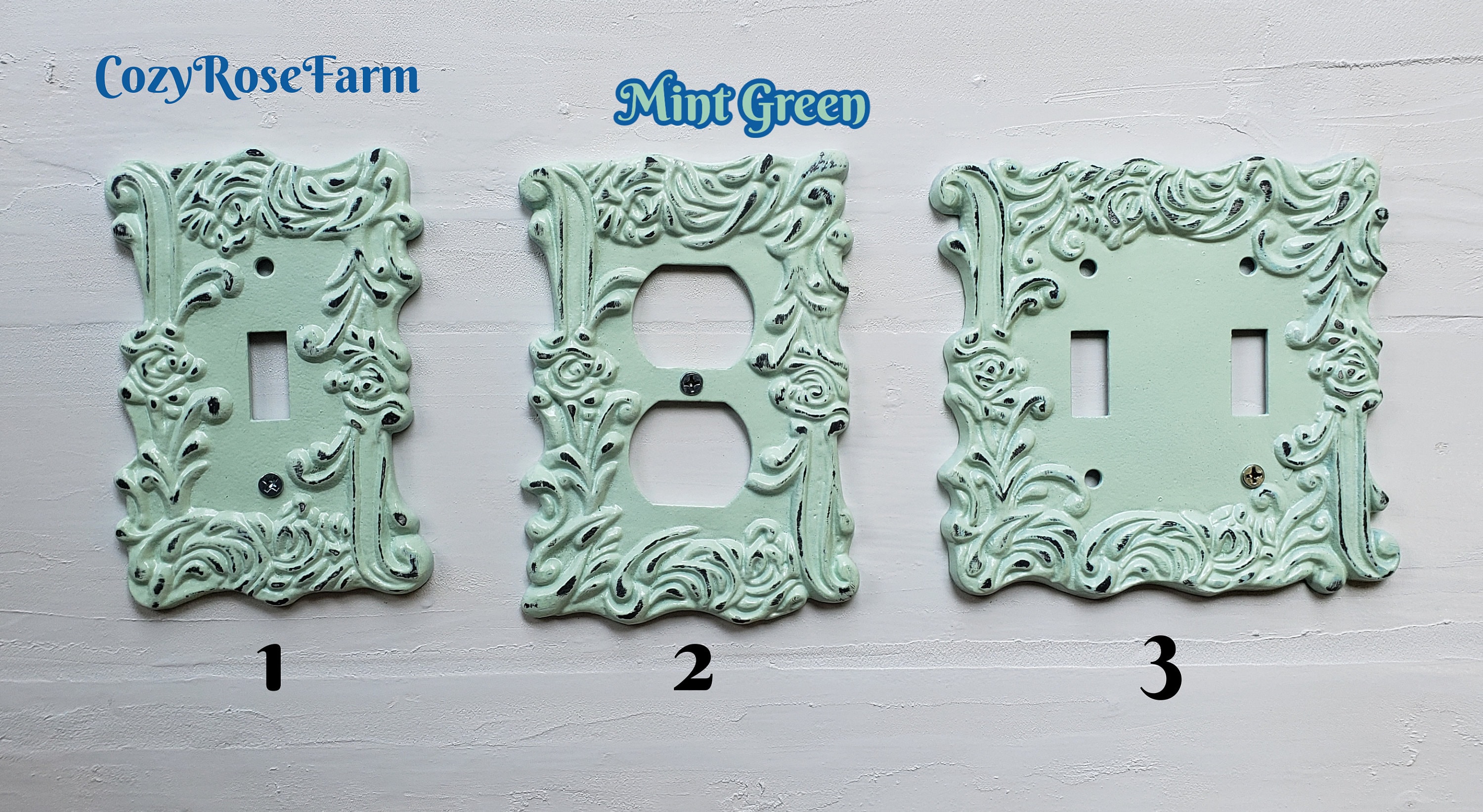 Light Switch Cover in Deep Blue With Gold, Victorian Light Switch Plate ...