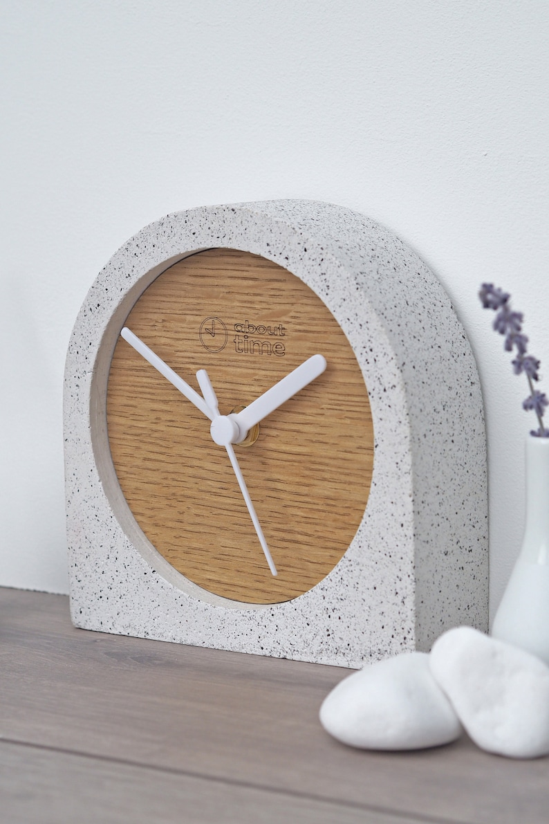 Carriage Clock Modern Mantel Clock Jesmonite Clock Minimal - Etsy UK