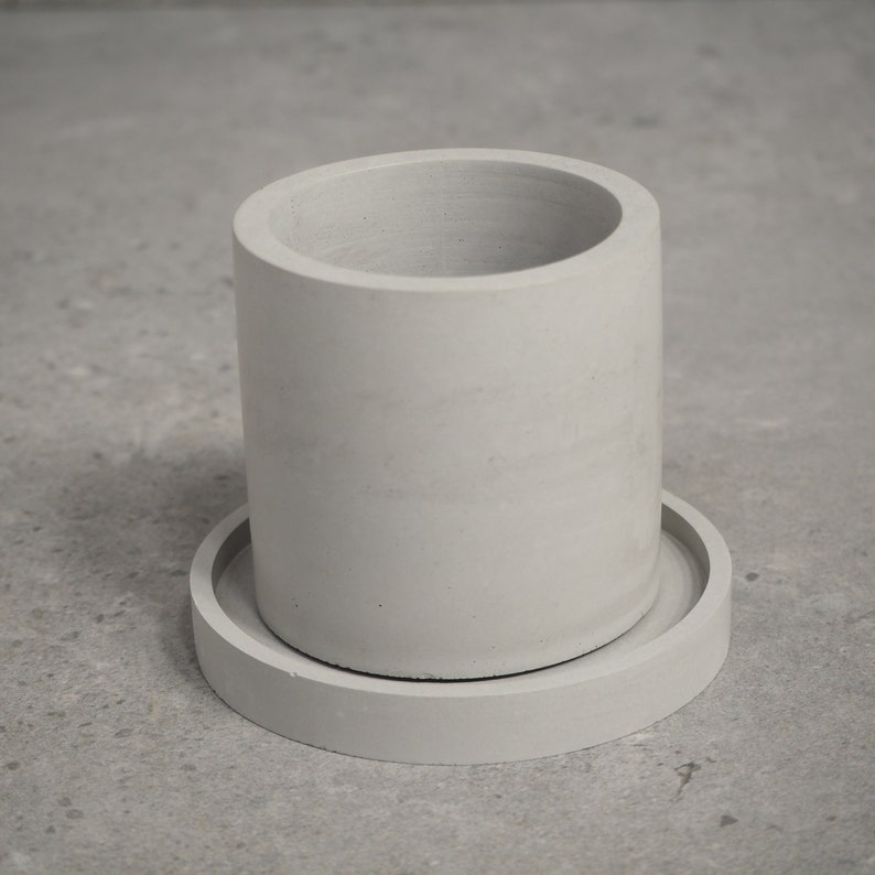 75mm Concrete Pot & 100mm Tray Set Succulent Planter | Etsy