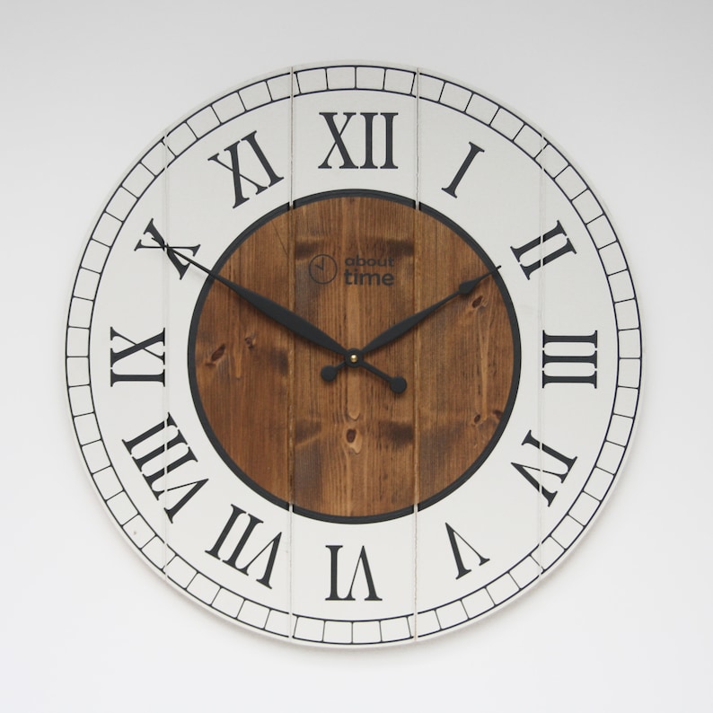 Wooden Wall Clock Large Wall Clock Farmhouse Kitchen Clock | Etsy