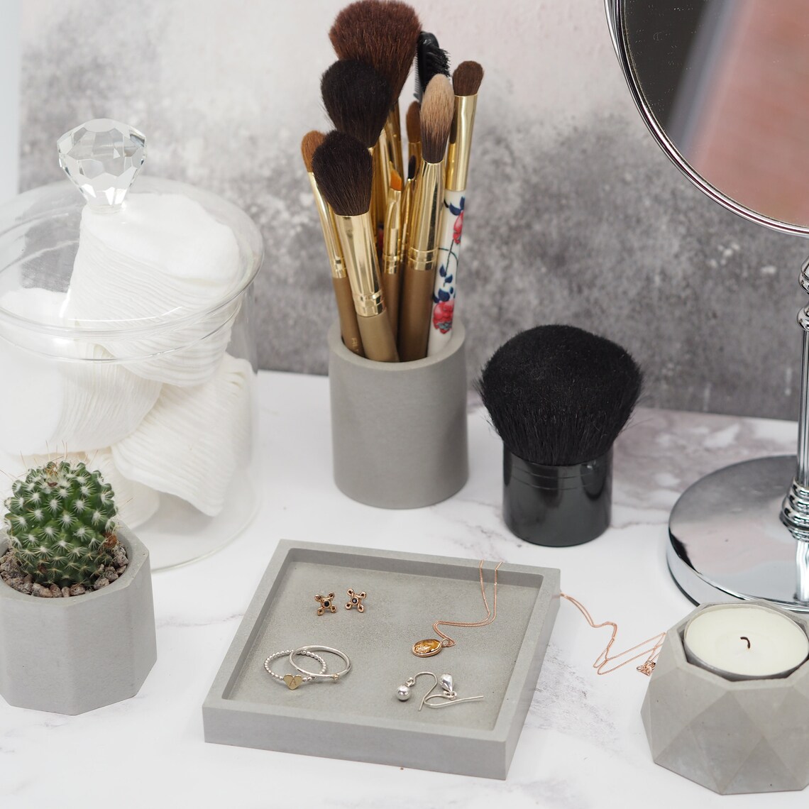 Geodesic Mini Pot Succulent Planter Geometric Concrete | Etsy