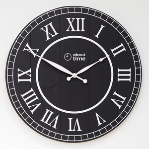 Wooden Wall Clock, Large Wall Clock, Kitchen Clock, Roman Numeral Clock ...