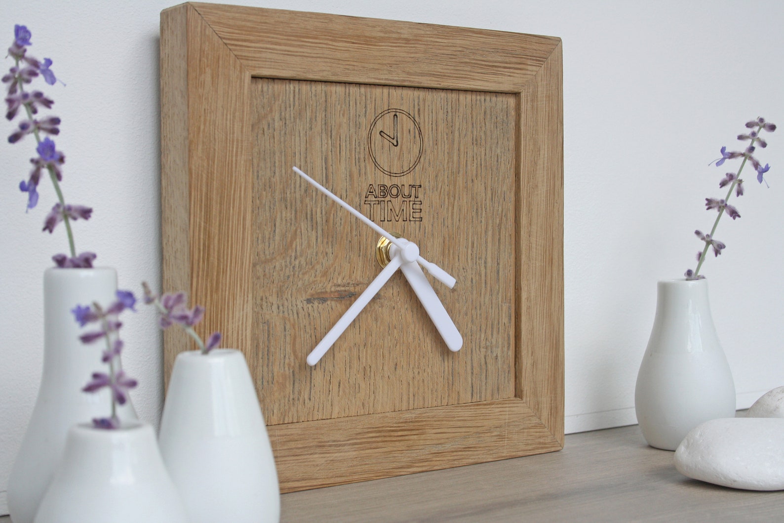 Square Wooden Clock Upcycled Square Oak Clock Reclaimed Wood - Etsy UK