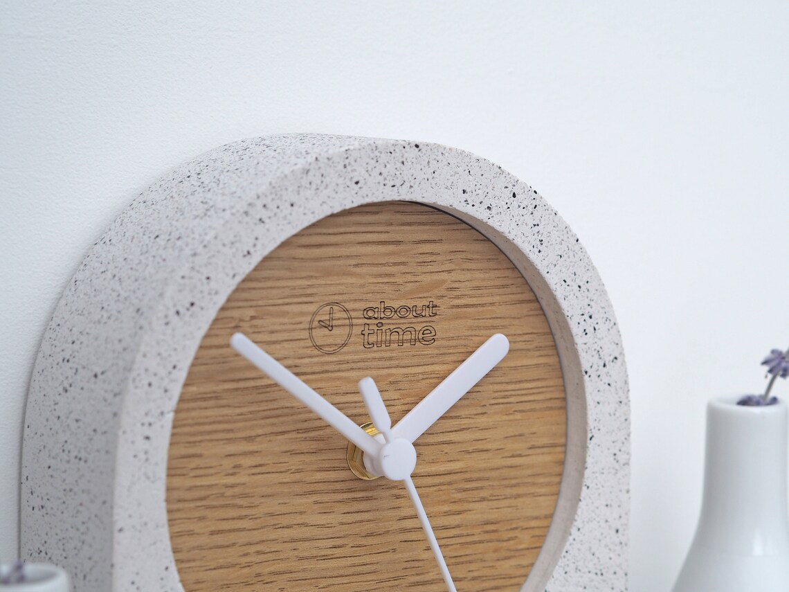 Carriage Clock Modern Mantel Clock Jesmonite Clock Minimal - Etsy UK