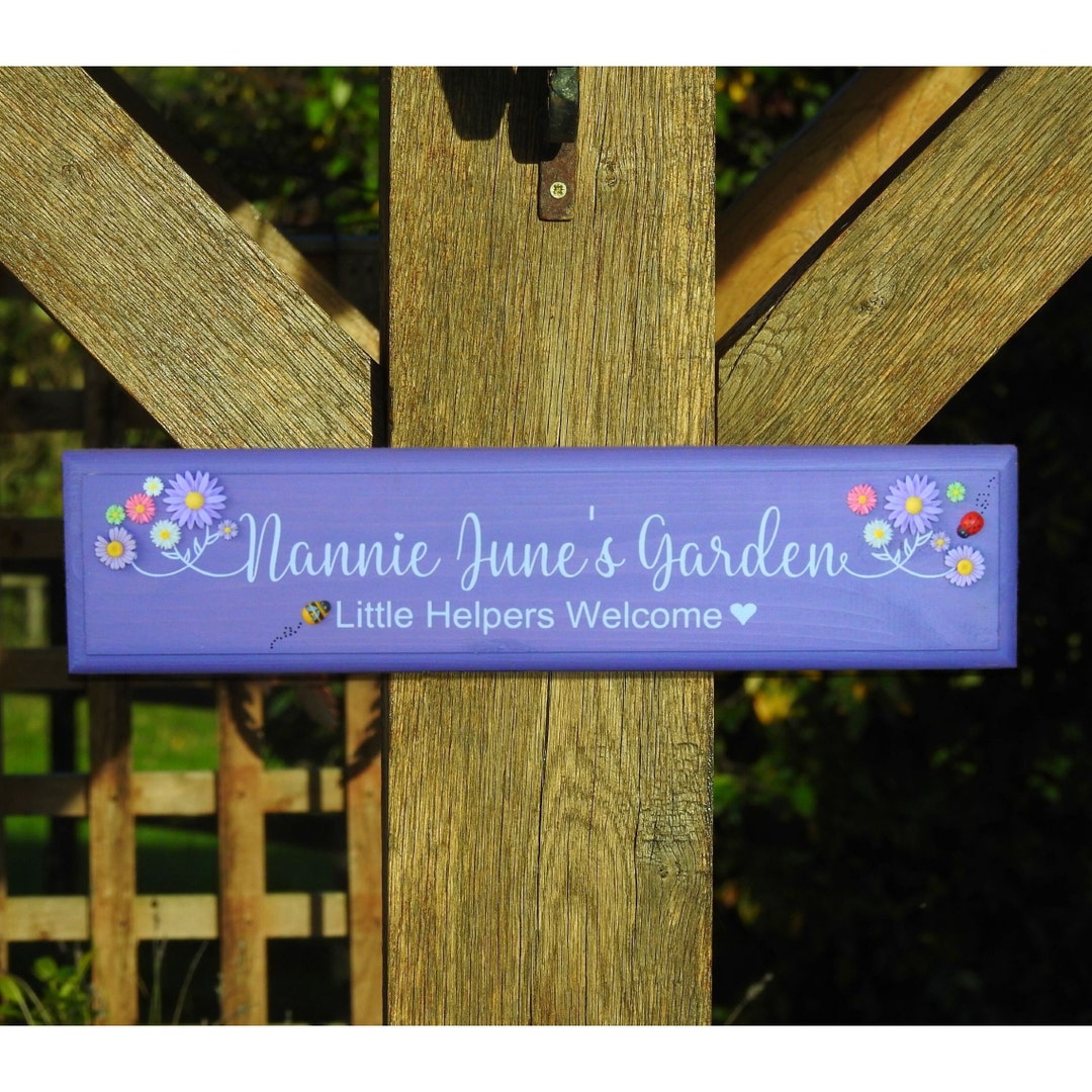Nanny's Garden Sign, Any Name, Grandma, Grandad, Nana, Mum, Mom's ...