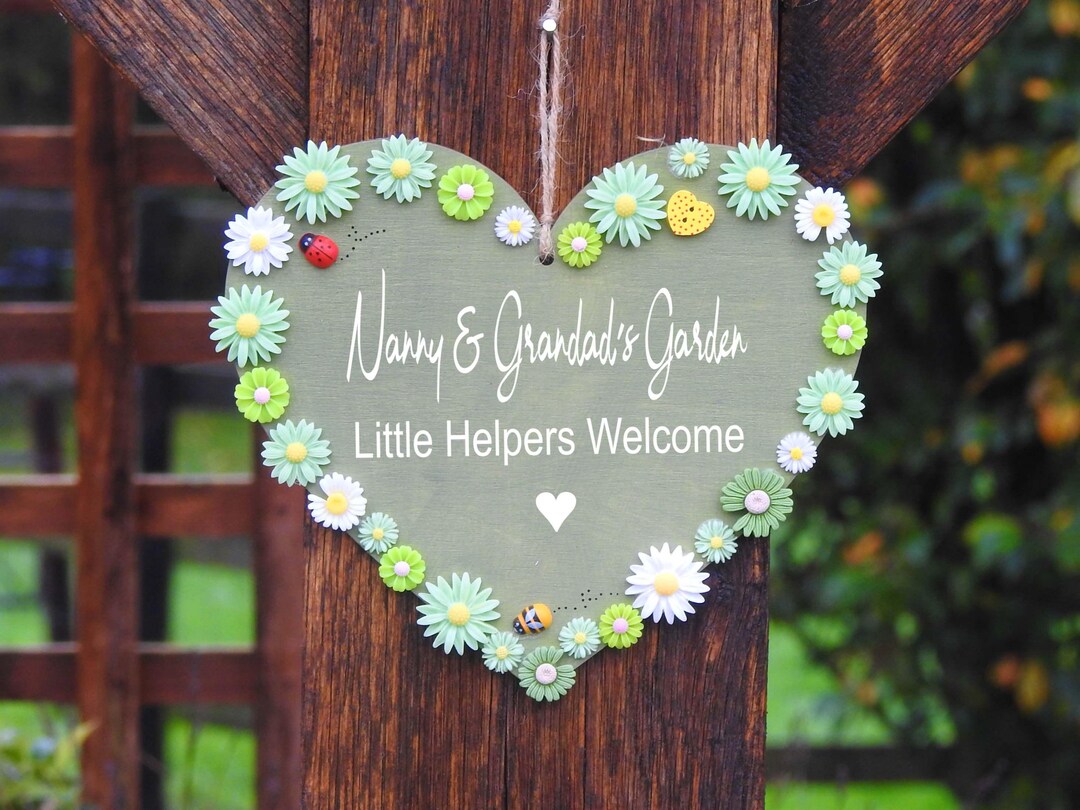 Grandma's Garden Sign, Nanny and Grandad Sign, Personalised Garden Sign ...