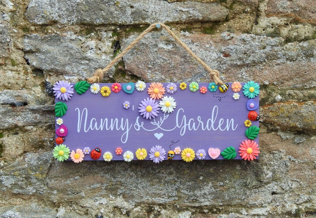 Nanny's Garden Sign Personalised Gift, Outdoor/indoor - Etsy