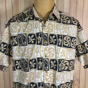 Hawaiian Shirt From Kahala Avi Collection, Size Large, Blue and Beige ...