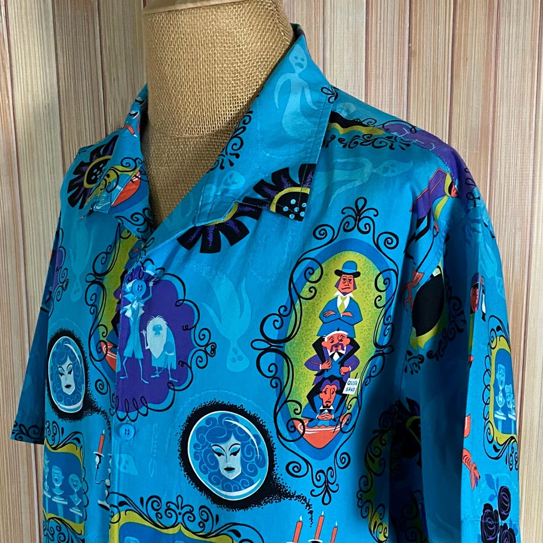 Disney Hawaiian Shirt, Size Xlarge, Haunted Mansion 50th Anniversary 31 ...