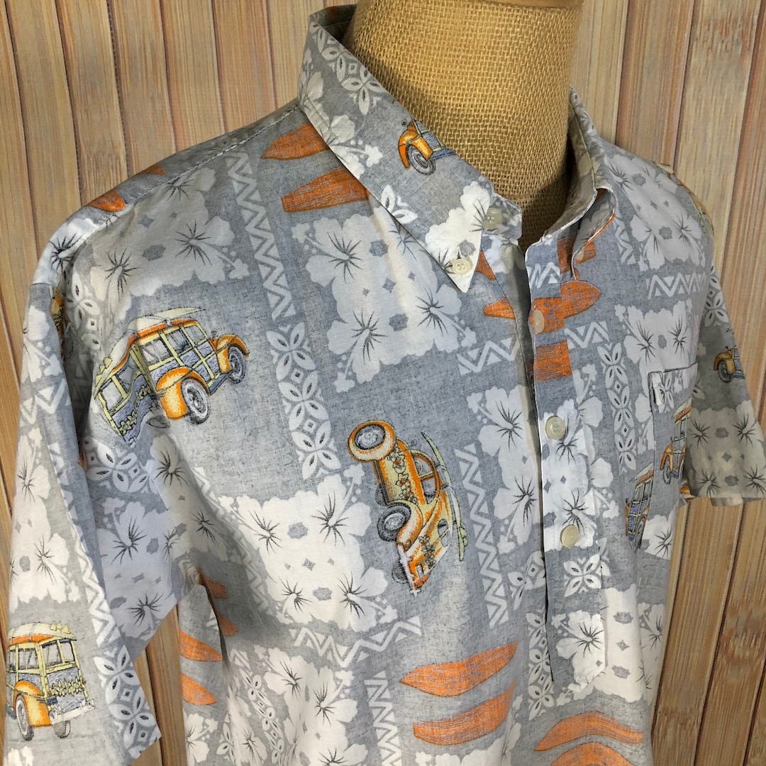 Chemise hawaïenne vintage Pullover Reverse Print, Taille Large ...