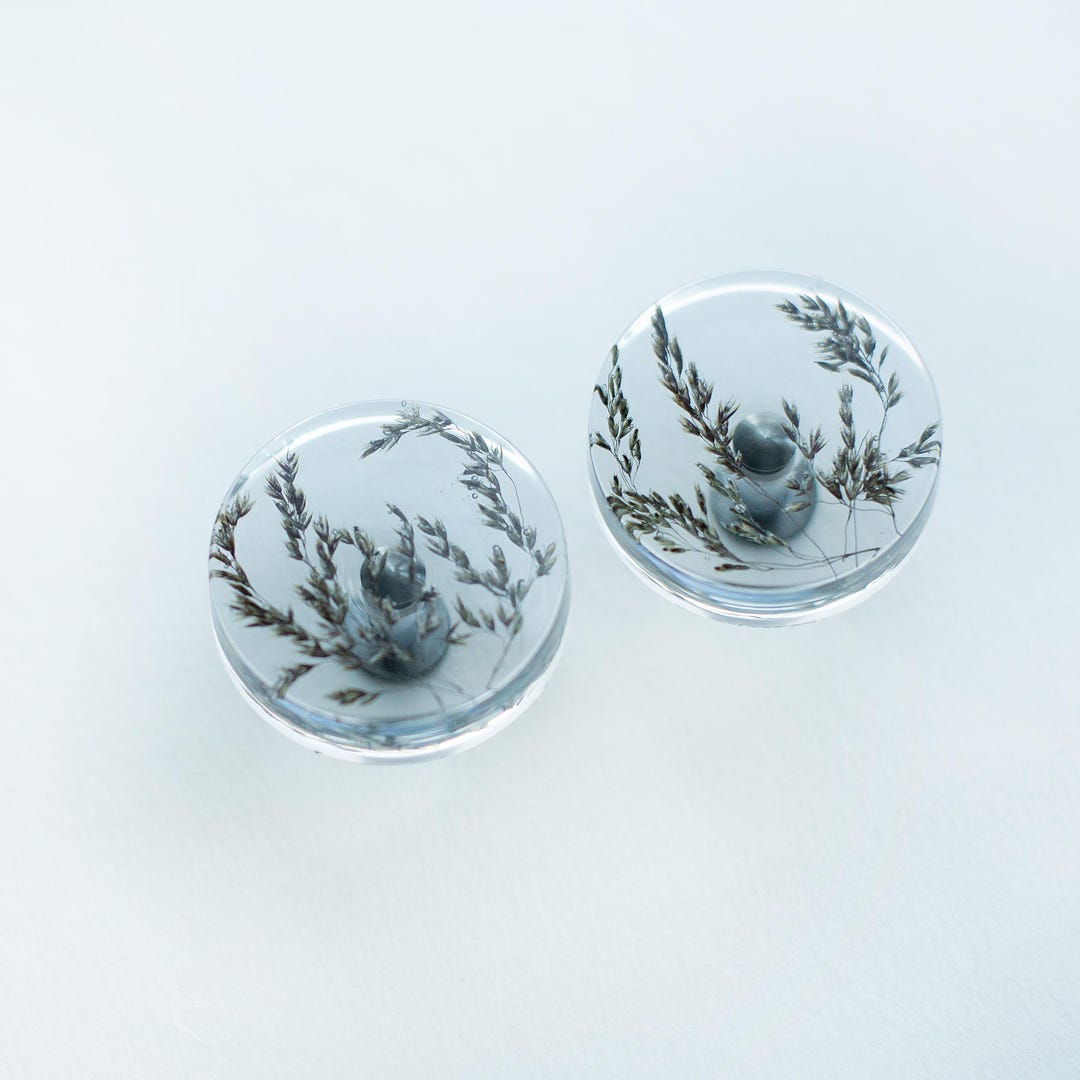 Grey Knobs With Pampas Grass, Modern Dresser Pulls, Gift Idea Christmas, Scandinavian Style ...