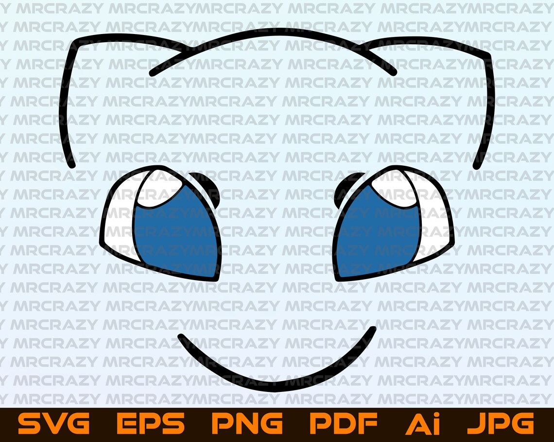 Mew Pokemon Face Svg Mew Eyes Smile Clipart Cut Files for | Etsy