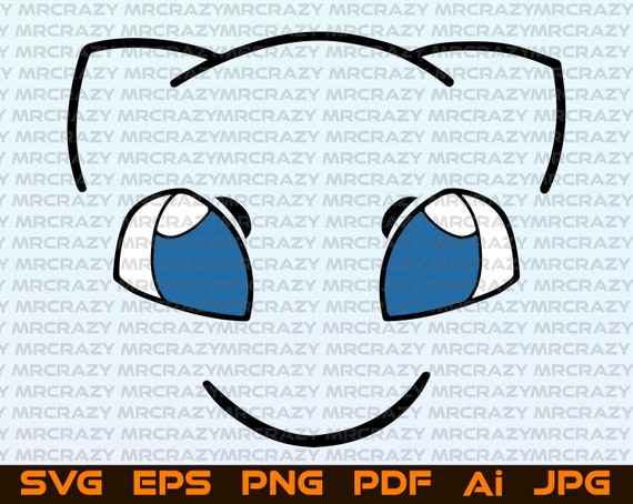 Mew Pokemon Face Svg Mew Eyes Smile Clipart Cut Files for | Etsy