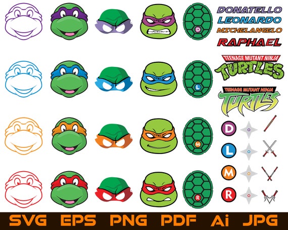 Leonardo Blue Teenage Mutant Ninja Turtles Digital Download head svg ...