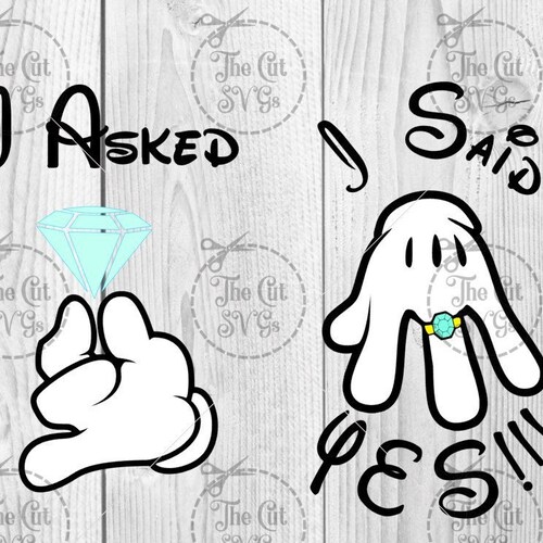 I Asked and I Said YES Svg Proposal Svg Wedding Svg Diamond - Etsy