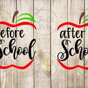 Before After School SVG File, Teacher SVG, Apple SVG File, Cricut ...