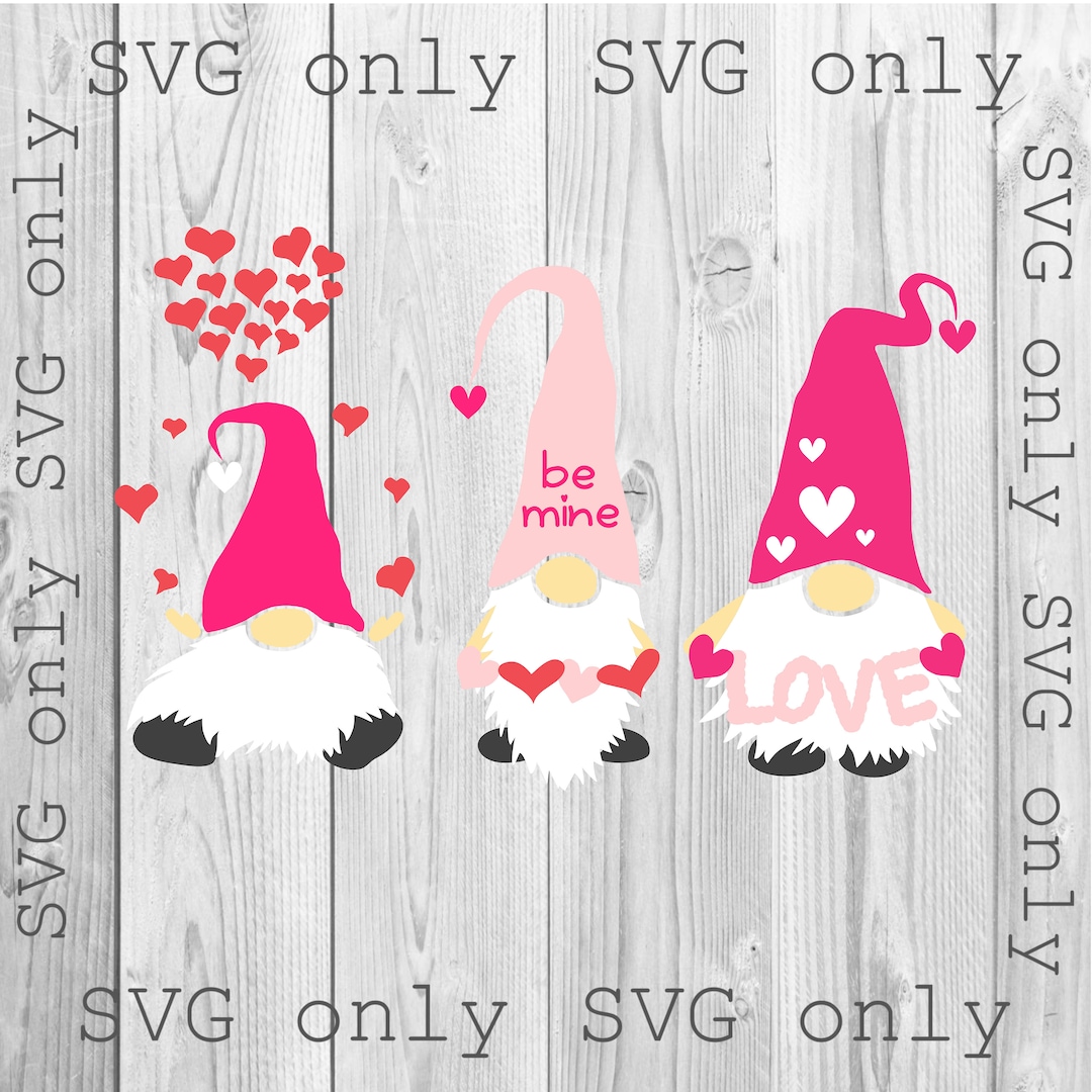 Gnome Svg, Valentine Gnomes Svg, Valentine's Day Svg, Valentine Gnome ...