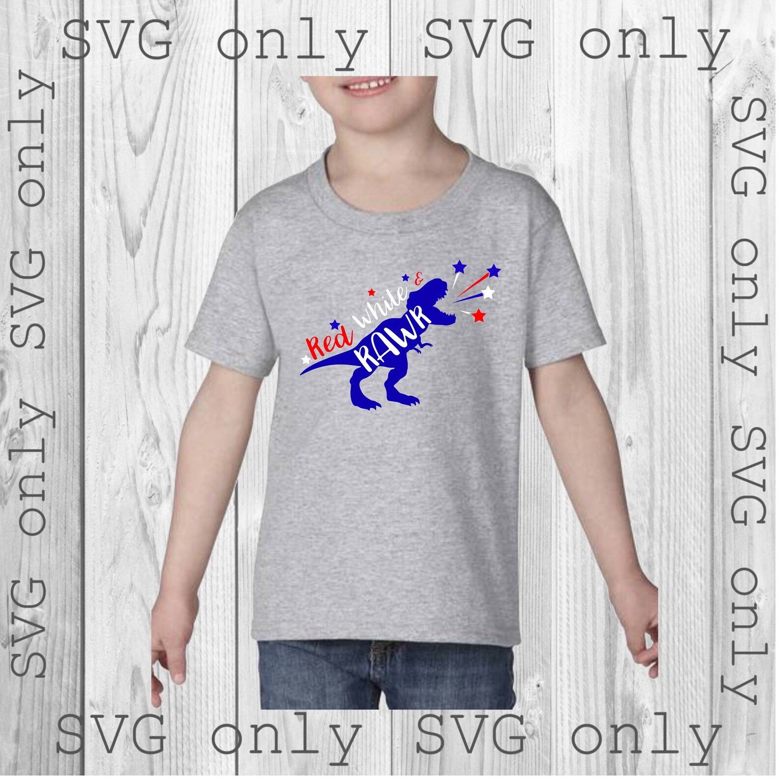 Red White and Rawr SVG, T-rex Rawr Svg, Dinosaur Svg, Kids USA Svg, Boy ...