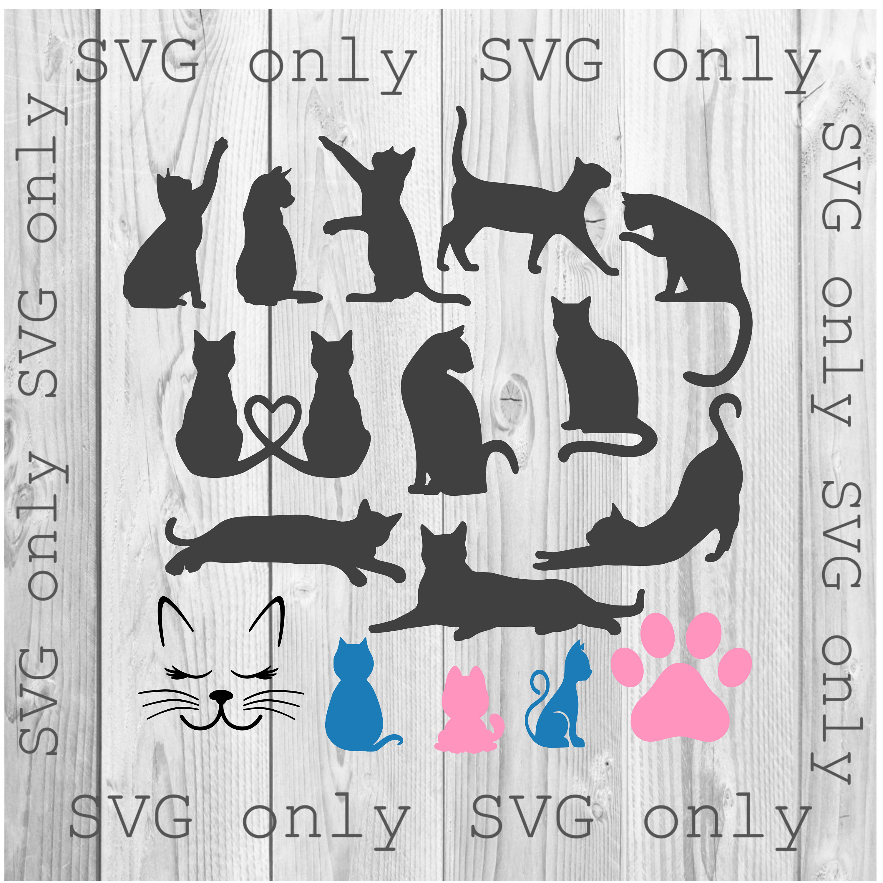 Cat Svg Cats Svg Paw Svg Cat Paw Svg Cat Silhouette Svg - Etsy UK