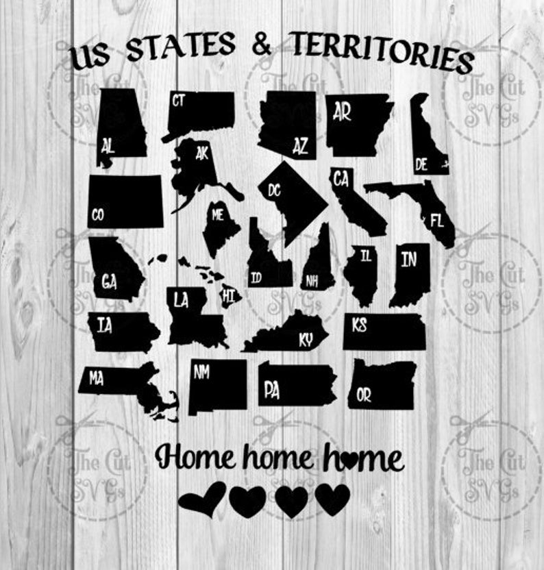 US States svg USA map SVG All States svg file | Etsy