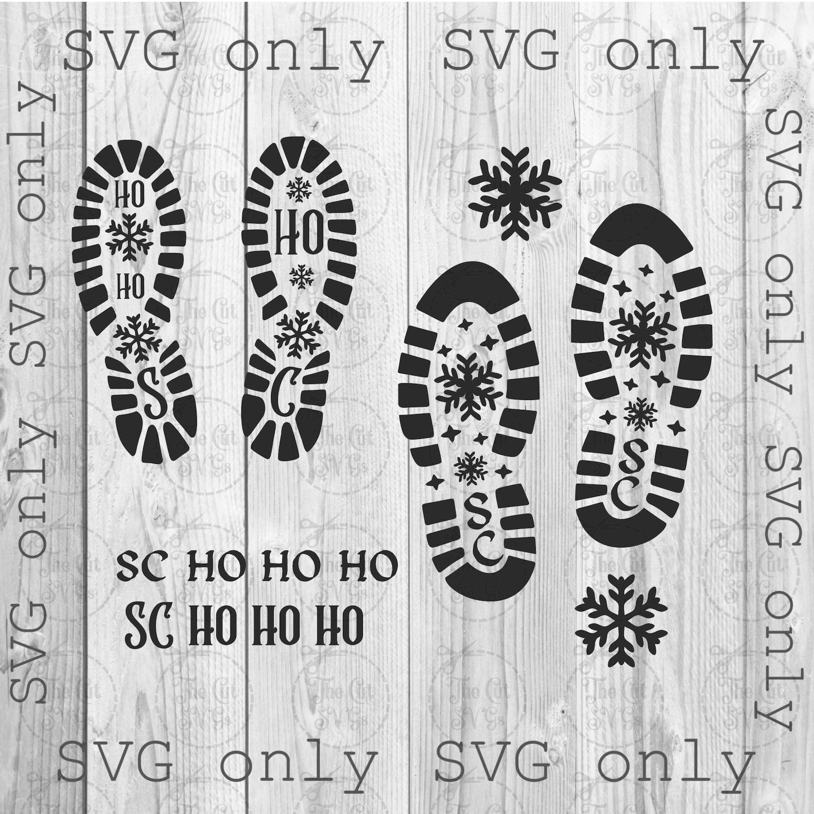 Santa Track SVG Reindeer Track Svg Santa Boot Print Svg - Etsy