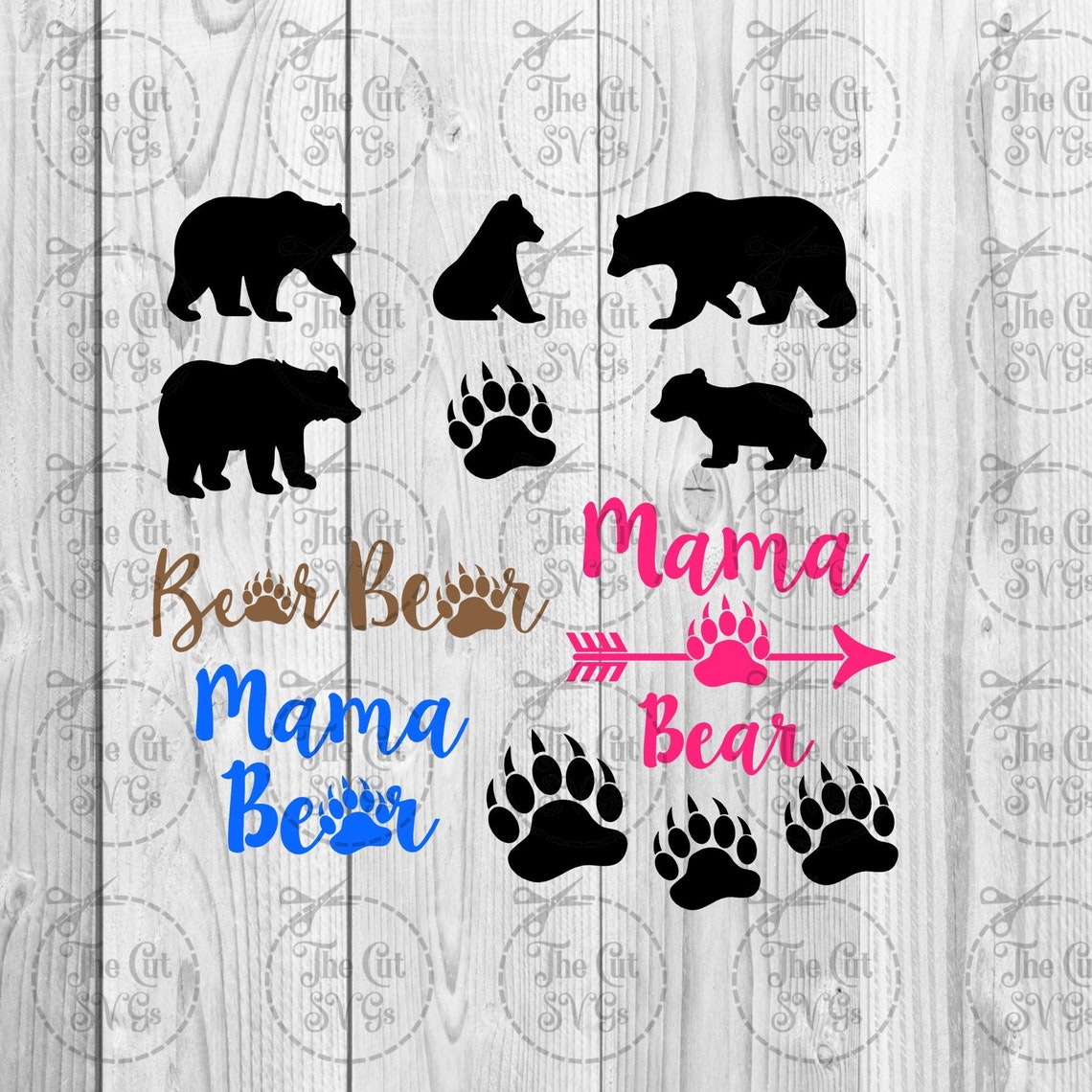 Bear Family Svg, Mama Bear SVG, Baby Bear SVG, Papa Bear Svg, Nana Bear ...