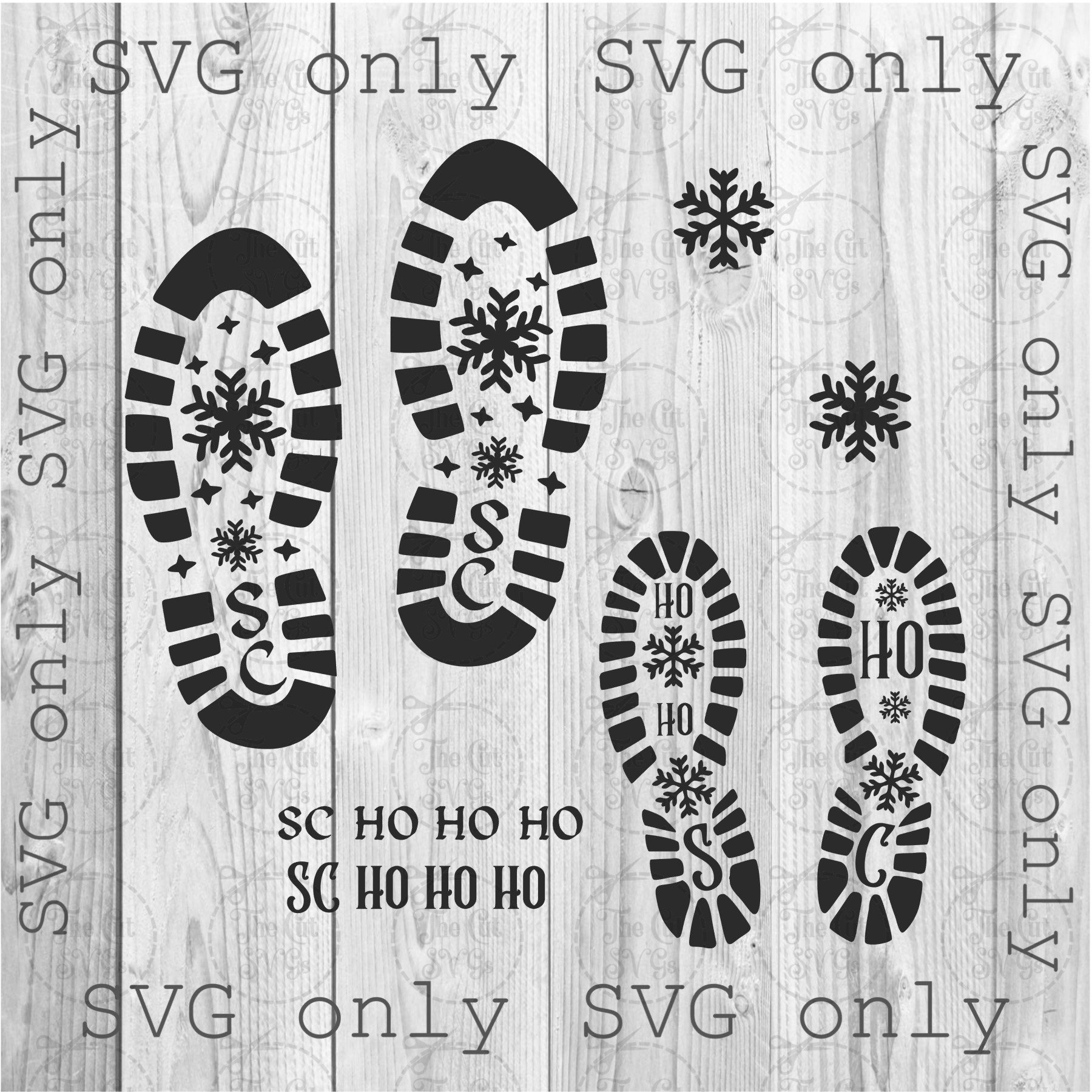 Santa Track SVG Reindeer Track Svg Santa Boot Print SVg | Etsy