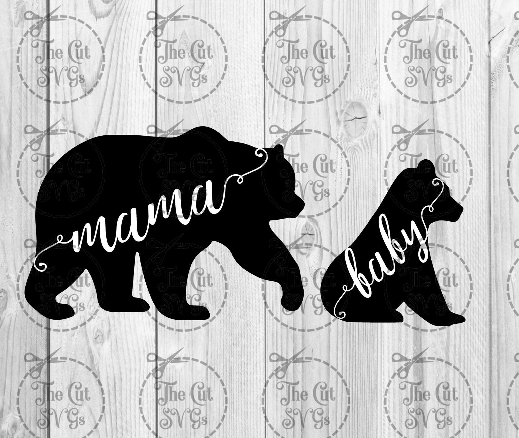 Mama Oso SVG Bebé Oso SVG Cricut Silueta SVG Descarga | Etsy