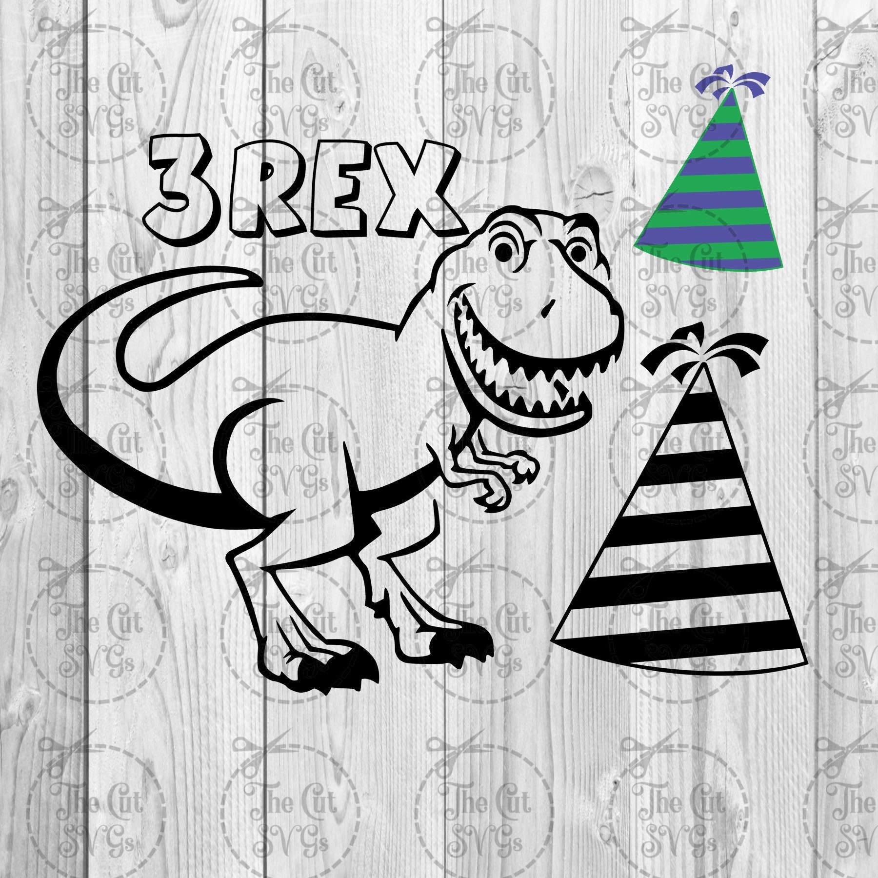 Three Rex Svg 3rd Birthday Svg 3 Rex SVG Dinosaur Birthday | Etsy