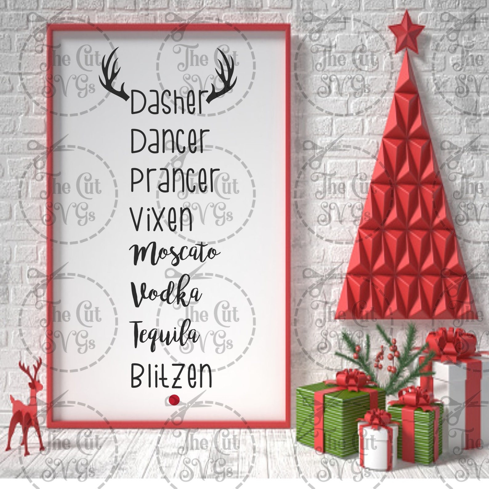 Reindeer Names Svg, Reindeer Alcohol SVG, Christmas SVG, Holiday Party ...