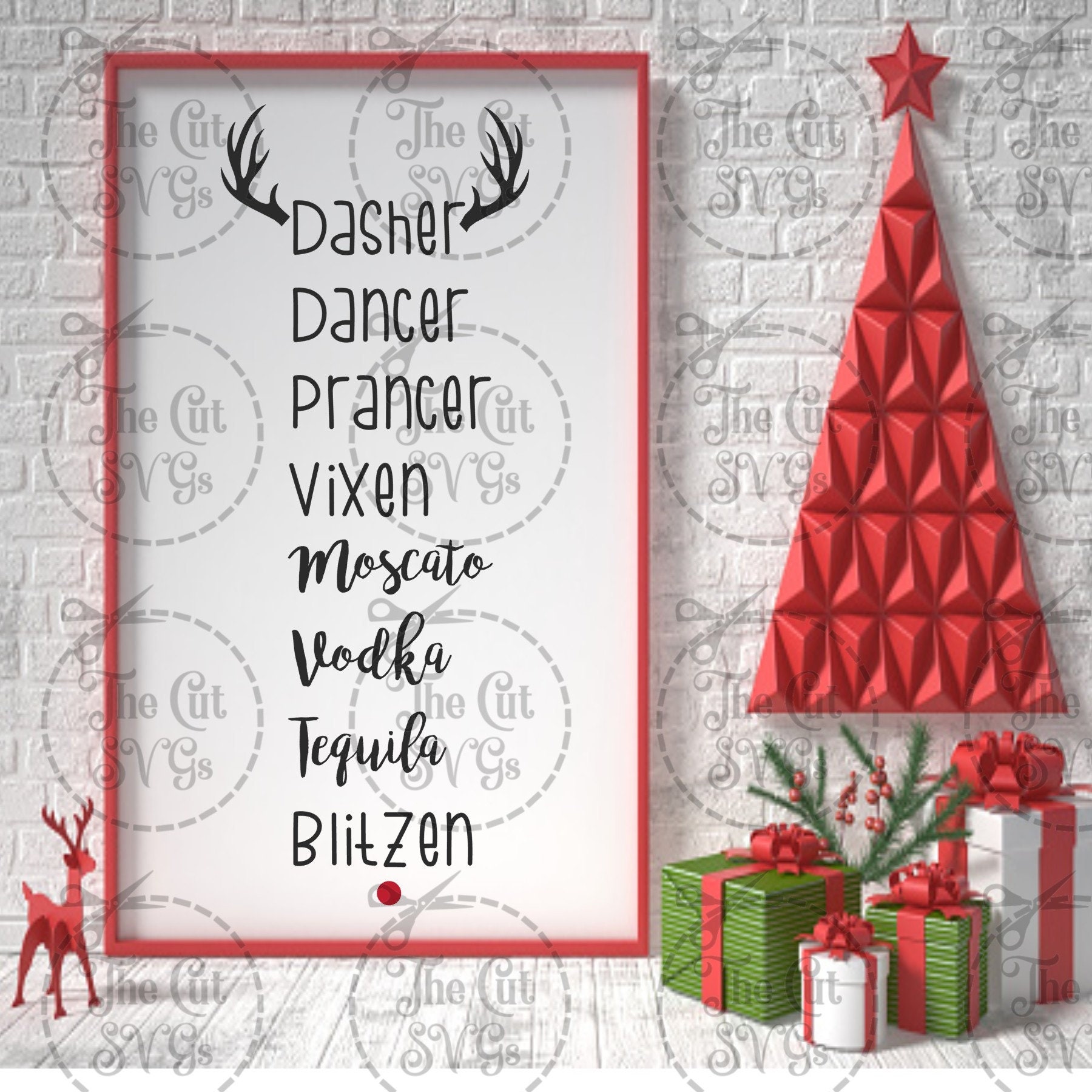 Reindeer Names Svg Reindeer Alcohol SVG Christmas SVG - Etsy