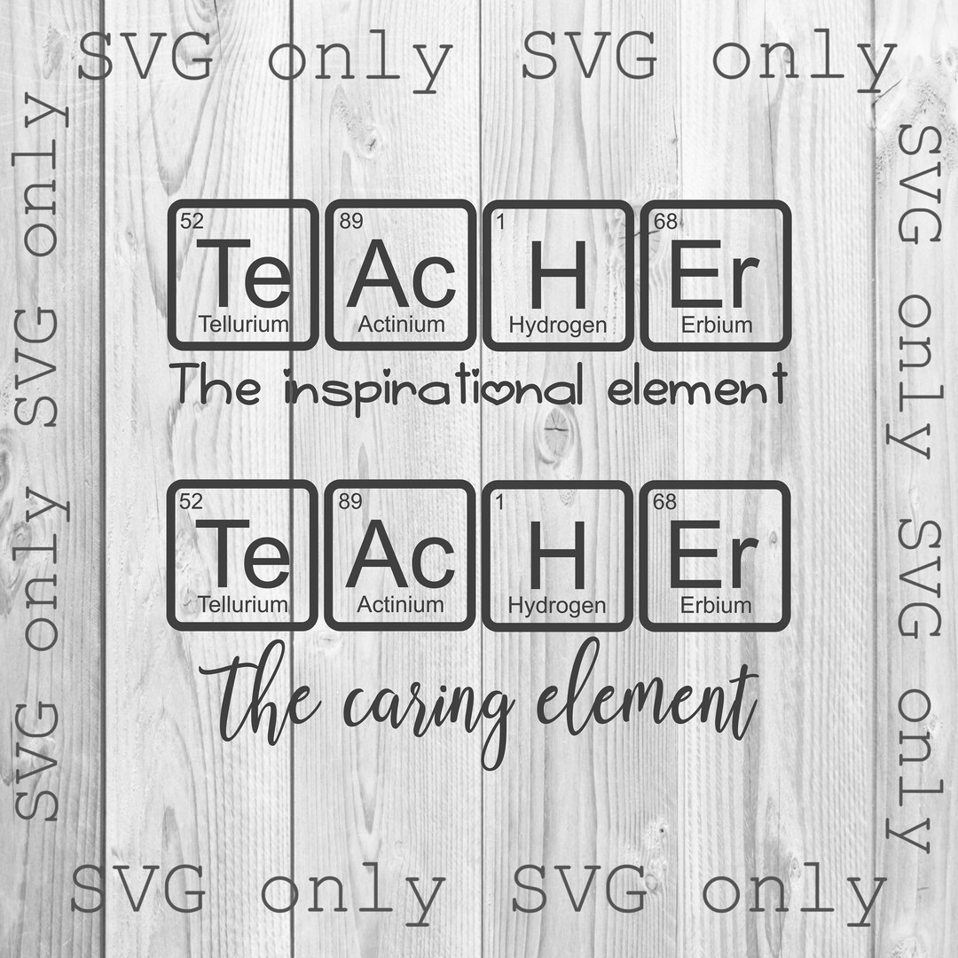Teacher Svg, Teacher Periodic Table Svg, the Inspirational Element Svg ...