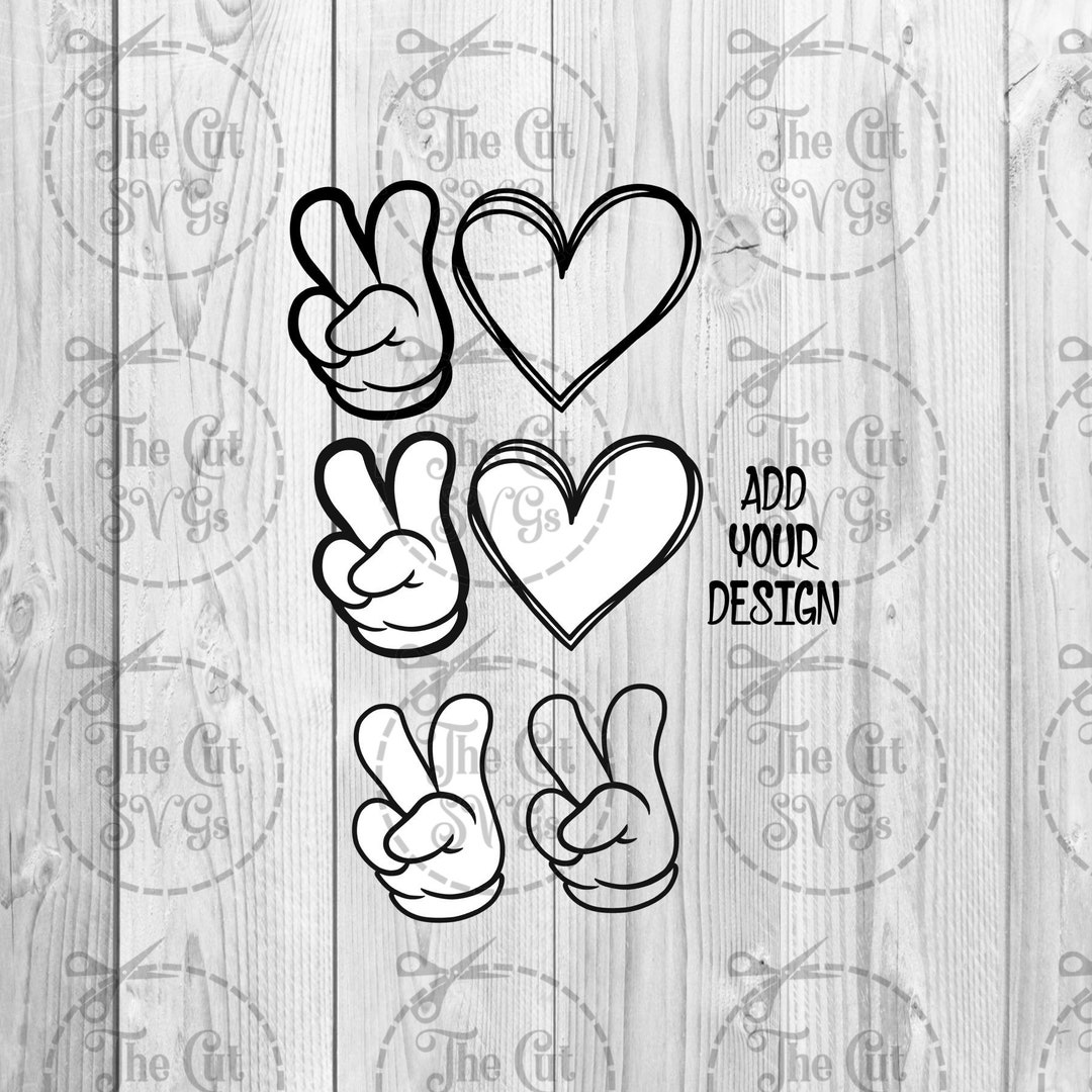 Peace Love SVG, Hand Peace Sign SVG, Hand Drawn Heart Svg, Love Svg ...