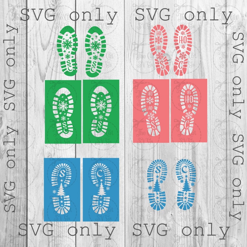 Santa Track SVG Reindeer Track Svg Santa Boot Print Svg - Etsy