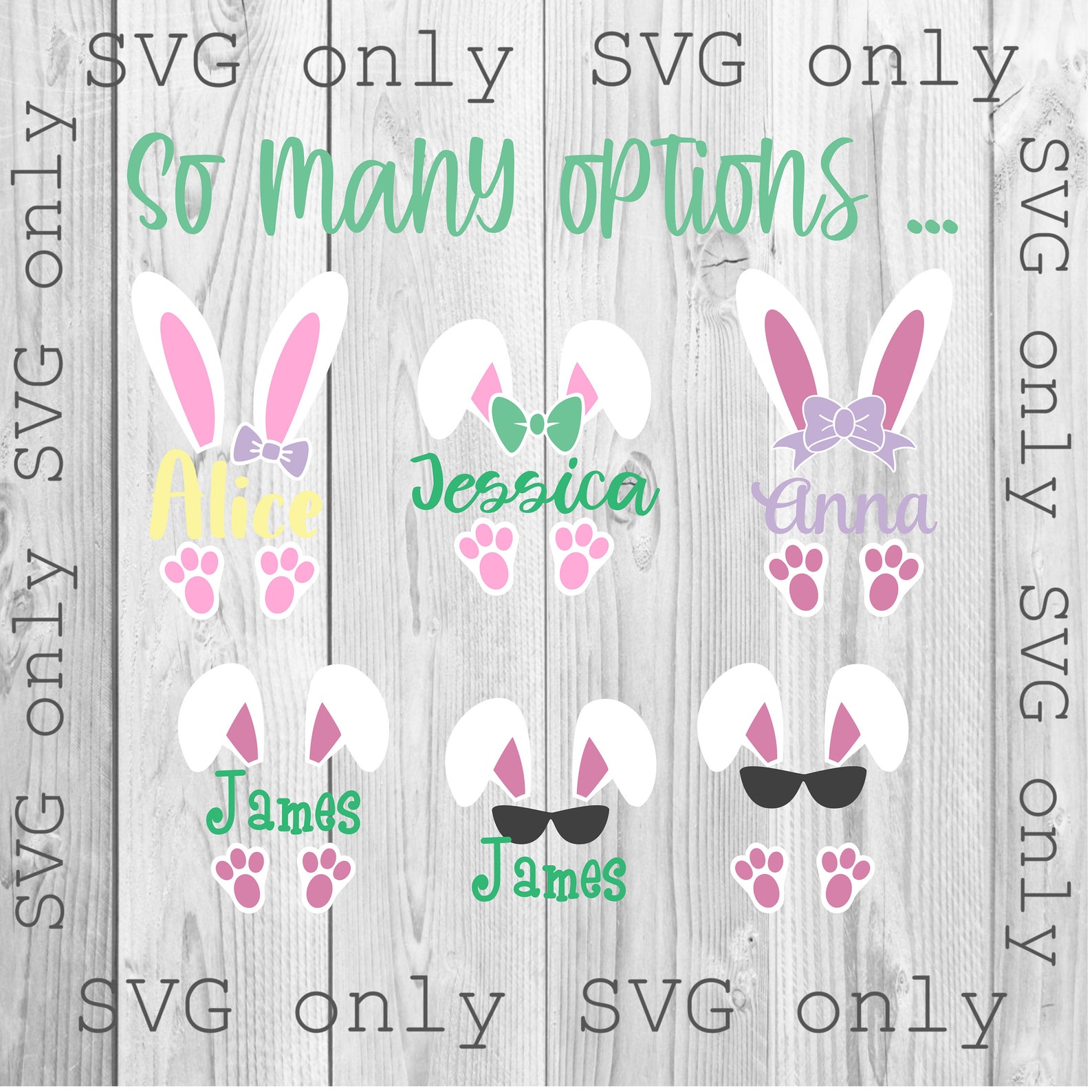 Bunny Name Frame Svg Easter Svg Bunny SVG Easter Bunny SVG | Etsy