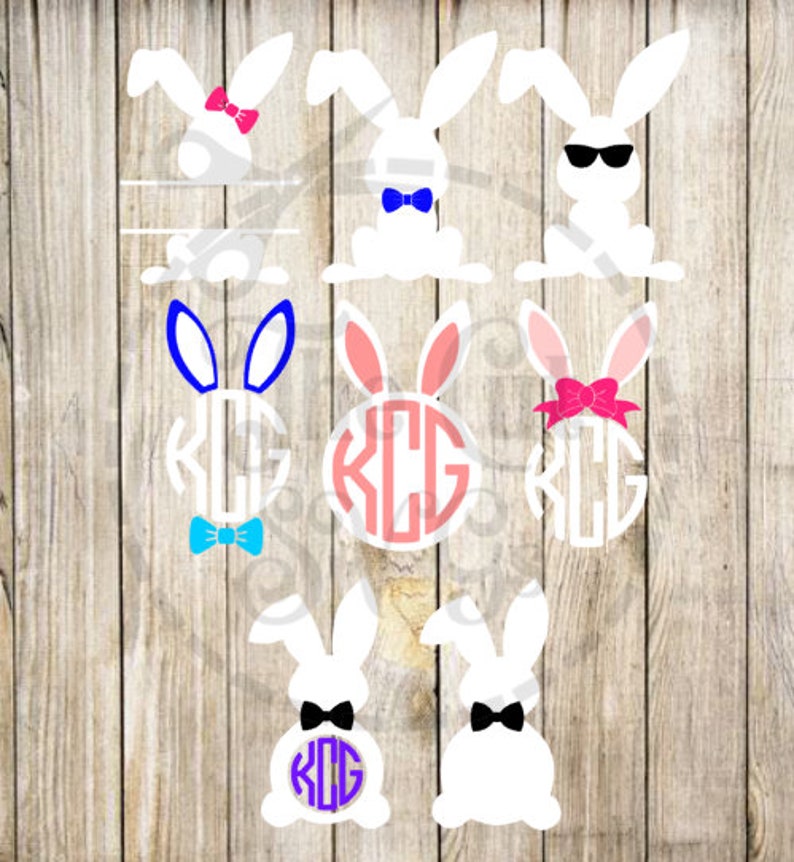 Easter Bunny SVG Easter Monogram SVG - Etsy