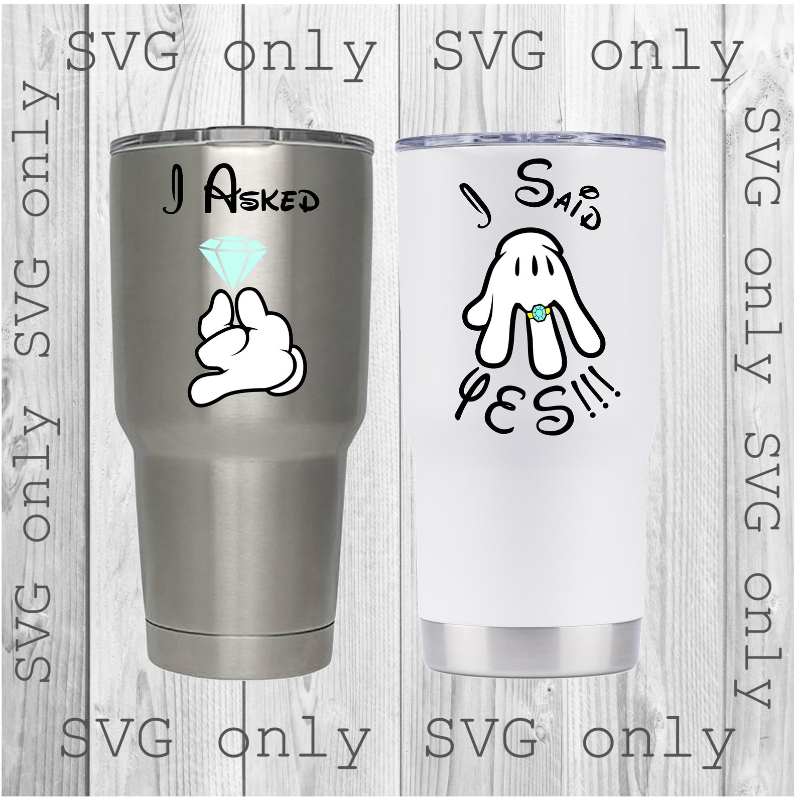 I Asked and I Said YES Svg Proposal Svg Wedding Svg Diamond - Etsy