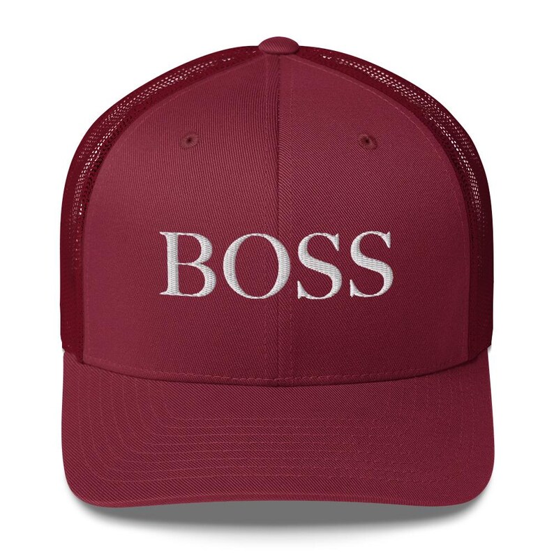 Custom Embroidered 'boss' Trucker Hat: Small Business Merch - Etsy