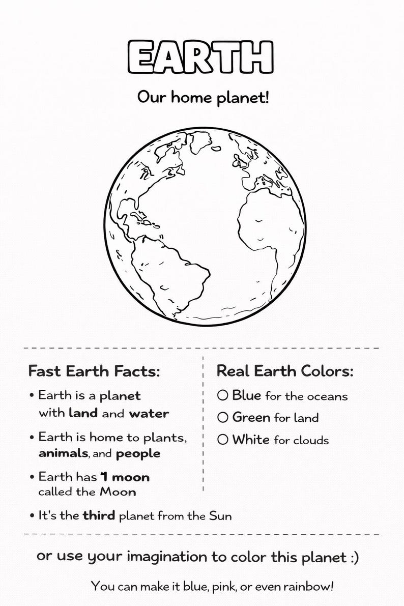 Solar System Coloring Book | Educational Planets Activity (PDF Download ...