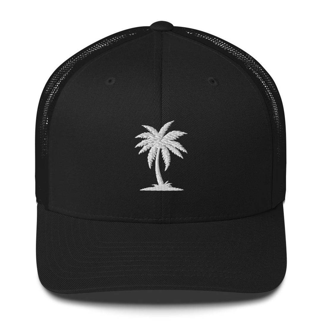 Embroidered Palm Tree Trucker Hat: Custom Logo Cap - Etsy